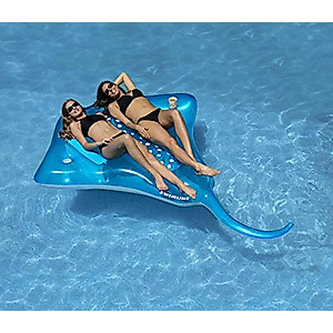 Swimline Manta Ray Inflatable Pool Ride On, Blue, 84" x 73" x 14"