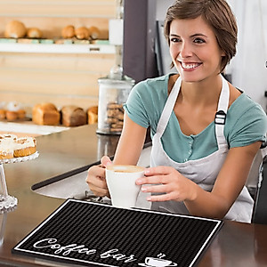 Bar Mats for Countertop Stylish 18 x 12 Inches Service Bar Mat with 1 cm Thick Bar Accessories Coffee Maker Mat for Countertops Kitchen Counter Mat Dish Drying Mat Coffee Spill Mat for Bar Restaurants