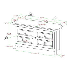 Walker Edison Modern Farmhouse Wood Corner Universal TV Stand for TV's up to 50" Flat Screen Living Room Storage Entertainment Center, 44 Inch, Espresso Brown