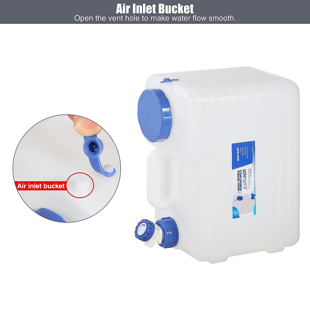 RedSwing 4 Gallon/15L Portable Water Container with Spigot, Water Storage Carrier for Camping Outdoor Hiking, BPA Free