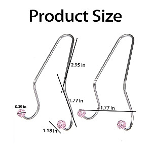 AUCELI 2PCS Bling Car Headrest Hooks, Rhinestones Car Back Seat Headrest Organizer, Diamond Auto Backseat Hanger Storage Holder for Bag Purse Clothes Grocery, Universal for SUV Truck (Pink)