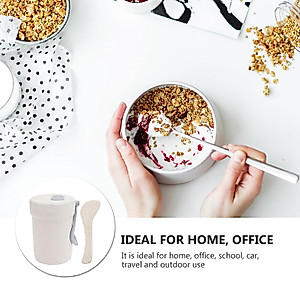 Cabilock Portable Soup Cup Meal Mug Reusable Lunch Container Microwave Warming Bento Cereal Cup Sealed Water Mug with Cover for Outdoor Camping Travel Kids