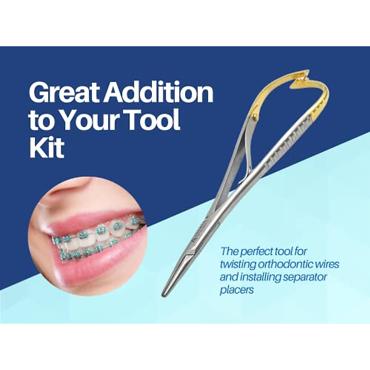 Mathieu Ligature Elastic Placing Pliers 5.5" with Tungsten Carbide Inserts, Separator Placer, Orthodontic Lace Back Tightener ARTMAN Brand