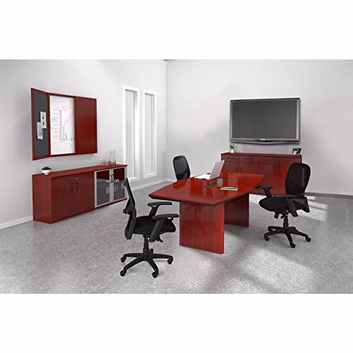 Safco Products Safco 8' Conference Table - Boat Shaped - Sierra Cherry - Corsica Series