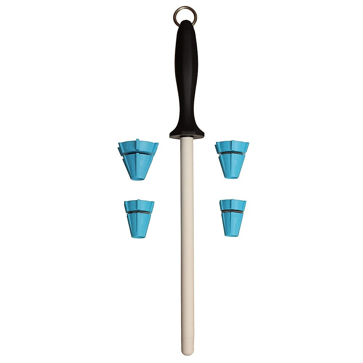 Wedgek HXT Ceramic Thick Sharpening Rod and Angle Guides, 11-Inch Shatter Resistant, White 1500 Grit