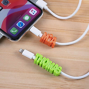 Getname Necklace USB Cable Personalized Glowing Name - for iPhone/Type C/Micro USB Port Adapter - Custom 3D Print Name Glow in The Dark Phone Charger