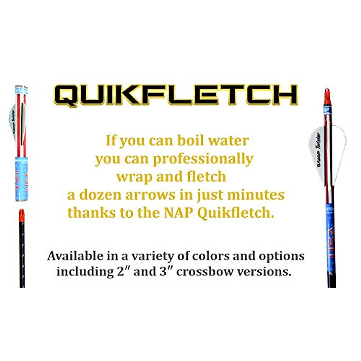 New Archery Products NAP Quickfletch Hellfire 3" Crossbow Fletching System White and Green 6PK