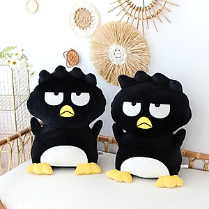 Kawaii Maru Plush Doll 12''/30cm, Soft Anime Plush Pillow Doll, Lovely Cartoon BadtzMarru Cross-Dressing Stuffed Toy, Cute Birthday Party Favors for Kids Children Girls Fans Collectibles, Black