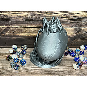 MunnyGrubbers - 6.5" Skull Dice Tower - (Random 7PCS D20 Dice Set Included) - No Paint Odorless Plastic - Tabletop Roleplaying Game - Dice Roller - Dungeons and Dragons - DND - D&D - (Silver)