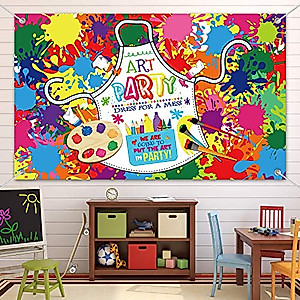 Art Paint Party Backdrop Decorations Artist Theme Birthday Banner Supplies for Art Painting Party Wall Photography Background