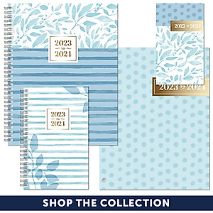 2023-2024 Office Depot® Brand Fashion Monthly Academic Planner, 8-1/4" x 10-3/4", Leaves Blue, July 2023 to June 2024, NS81022L