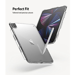 Ringke Fusion [Case + Pencil Holder] Compatible with iPad Pro 11 Inch Case (4th 2022, 3rd 2021, 2nd 2020, 1st 2018) Transparent Hard Back Shockproof Double Air Pocket Bumper - Clear