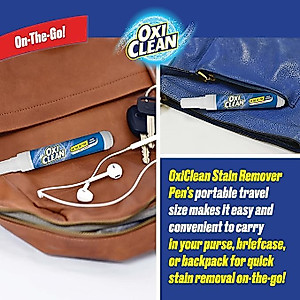 OxiClean Stain Remover Pen for Clothes (4 Pack) - Instant Spot Cleaning for All Laundry Stains: Blood, Food, Drinks, Dirt, Ink, Makeup - Bleach-FREE & Travel-Friendly (2x More Quantity)