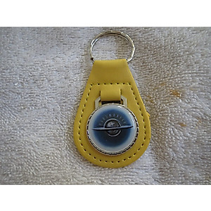 1930's 1940's 1950's OLDS WORLD VINTAGE LOGO LEATHER KEYCHAIN - YELLOW