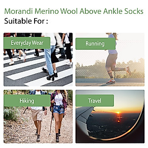 M Magic Sport Morandi Merino Wool Above Ankle Socks, Men and Women, Jogging, Hiking, Cycling (as1, alpha, m, l, regular, regular, Black, M-L)