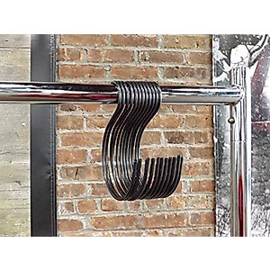 NAHANCO SHKLGB Heavy Duty Steel S Hook Hanger, Black, 7" (Pack of 12)