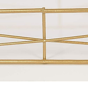 Kate and Laurel Mendel Rectangle Tray with Decorative Metal Rim, 16.5 x 12, White and Gold