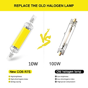 78mm 10W R7S LED COB Light Bulb 100W Equivalent T3 J78 J-Type Linear Bulb 120V R7S Base Dimmable 78mm Double Ended Flood Light Bulbs 360°Beam Angle Landscape Lights 6000K (Cool White, 4 Pack)