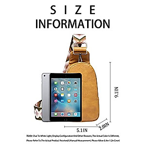 Ocahuel Women Sling Bags Crossbody Chest Bag Purse Vegan Leather Satchel Daypack Guitar Strap Boho Shoulder Backpack Traveling Hiking Yellow