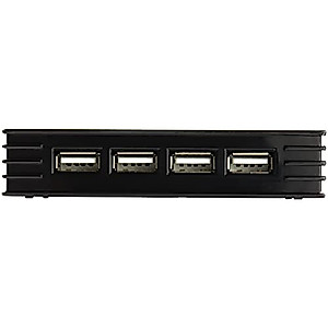 StarTech.com 4 Port Compact Black USB 2.0 Hub - Bus-powered or with Included Power Adapter - Portable Mac/PC laptop hub, TAA (ST4202USB)