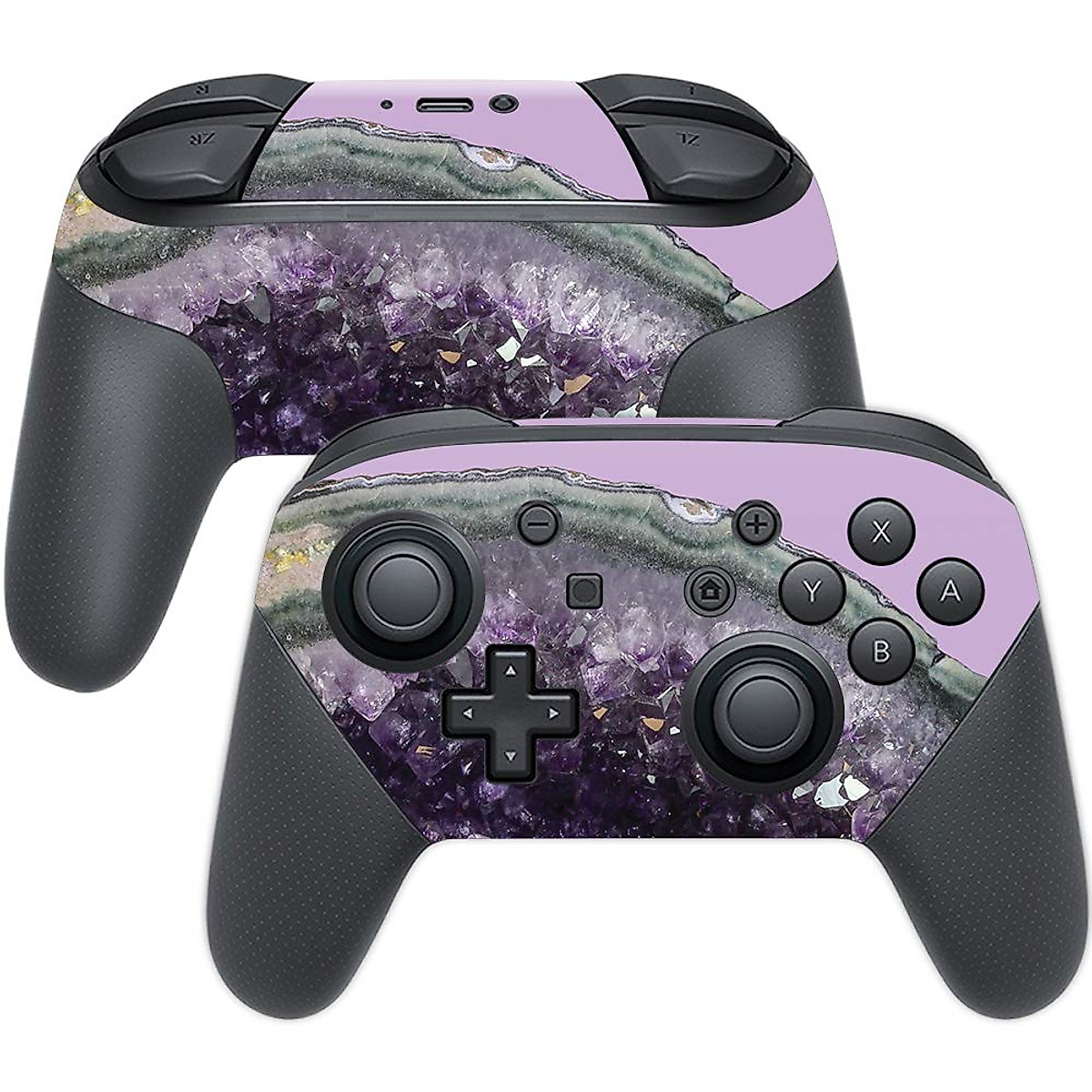 MightySkins Skin Compatible with Nintendo Switch Pro Controller - Amethyst Agate | Protective, Durable, and Unique Vinyl Decal wrap Cover | Easy to Apply, Remove, and Change Styles | Made in The USA