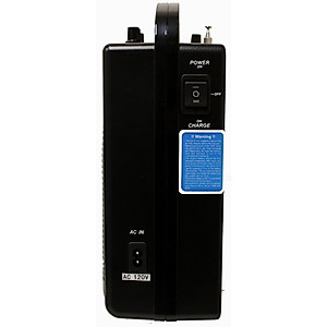 Hisonic HS122B-LL Portable Lithium Battery Rechargeable PA (Public Address) System with Dual Wireless Microphone System and Car Charger Cable, Black (2 Belt-Packs, Black)