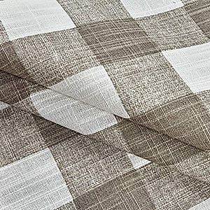 Premier Prints Buffalo Plaid Slub Canvas Ecru, Fabric by the Yard