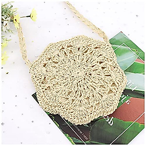 Naimo Straw Crossbody Bags for Women Rattan Bag Woven Straw Shoulder Handbag Purse Handmade Weaving Summer Beach Bag