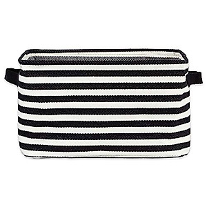 DII Cabana Stripe Laundry Collection, Waterproof Hamper, Assorted Rectangle, Black, 3 Piece