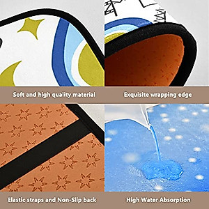 4PCS Abstract Eyes Pattern Shower Curtain Set with Non-Slip Rugs, Toilet Lid Cover and Bath U-Shaped Mat, Bathroom Decor Set Accessories Waterproof Shower Curtain Sets with 12 Hooks