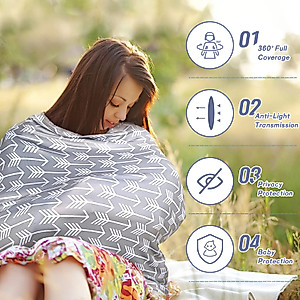 Yoofoss Nursing Cover Breastfeeding Scarf - Baby Car Seat Covers, Infant Stroller Cover, Carseat Canopy for Girls and Boys