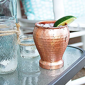 Alchemade 100% Pure Copper Tumbler - 16 Ounce Derby Cup Without A Handle For Mint Juleps, Cocktails, Mixed Drinks, Or Your Favorite Beverages - Keeps Drinks Cold
