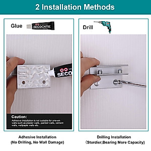 Koilria Glass Shelves, Glass Shower Shelves for Bathroom Tempered Glass Floating Shelves for Wall with Aluminum Brackets, 2 Tiers, 15 x 5 Inches, Drill or No Drill Install