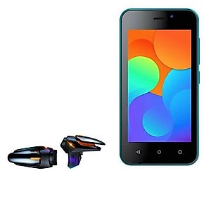 BoxWave Gaming Gear Compatible With Yezz GO 3 - Touchscreen QuickTrigger Auto, Trigger Buttons Autofire Gaming Mobile FPS - Jet Black