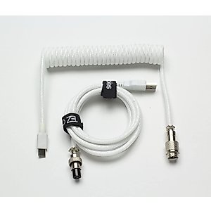 Tez Cables Z-Series Custom Coiled Aviator USB-C Keyboard Cable (White)…