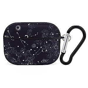 YouTary Stars Moon Planet Space Galaxy Universe Pattern Airpods pro 3 CaseCover with Keychain, Apple AirPod Cover Shockproof Protective Wireless Charging Headset Accessories
