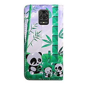 Asdsinfor Xiaomi Redmi Note 9 Pro Case 3D Stylish Wallet Case Credit Cards Slot with Stand for PU Leather Shockproof Flip Magnetic Case for Xiaomi Redmi Note 9 Pro/Note 9 Pro Max Panda Bamboo BX