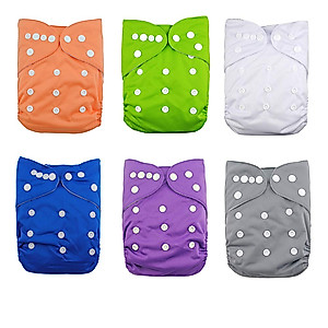 DoDo Bear Baby Cloth Diapers Adjustable Washable and Reusable Pocket Diapers for Baby Boys Girls,(Sets 1)
