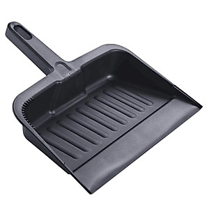Restaurantware Clean 13 x 12.2 Inch Handheld Dustpan, 1 Heavy-Duty Utility Dustpan - Wide, Ergonomic Handle, Black Plastic Dusting Pan, Dust & Debris Cleaning Tool, For Home or Commercial Use
