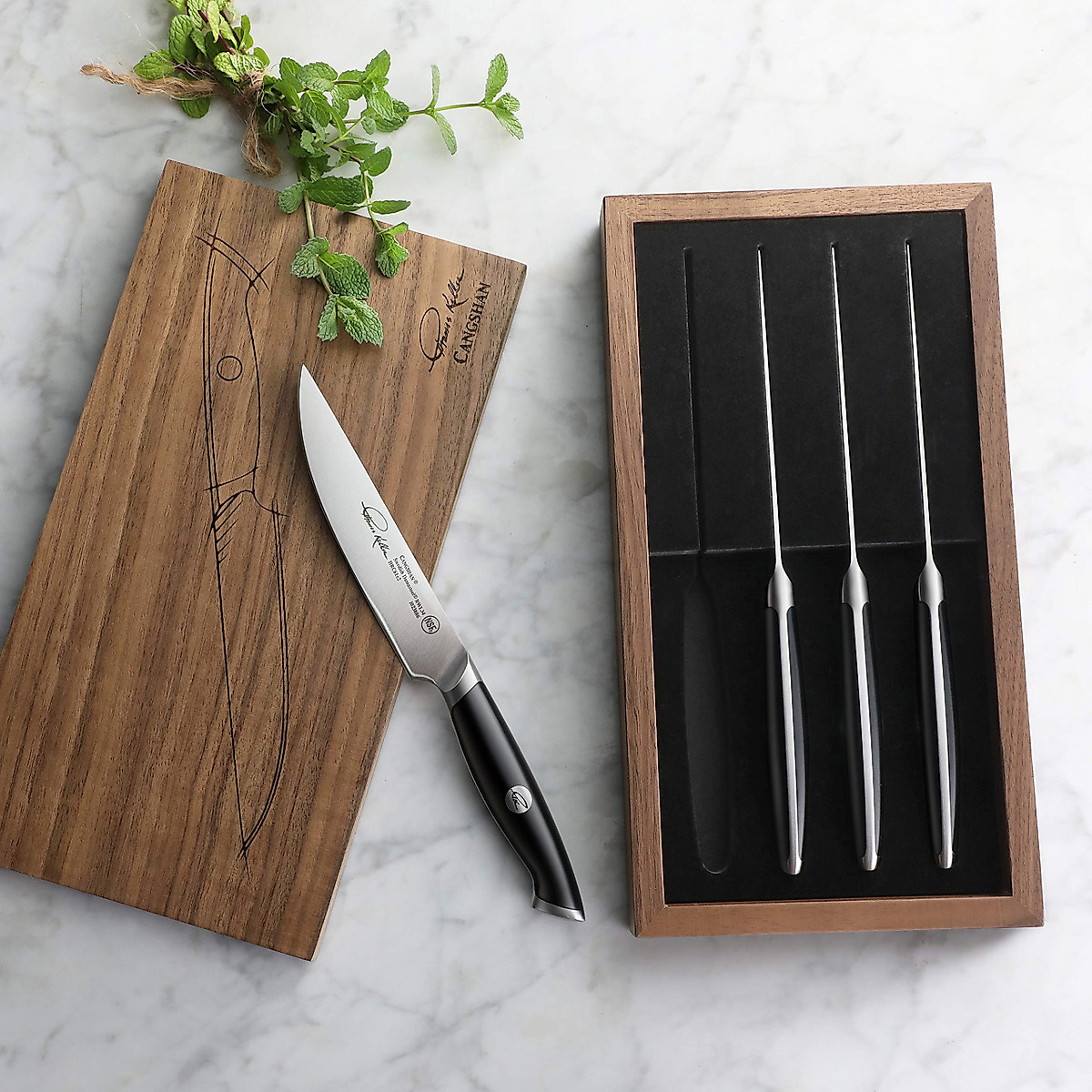 Cangshan Thomas Keller Signature Collection 4-Piece Steak Knife Set, 5-Inch