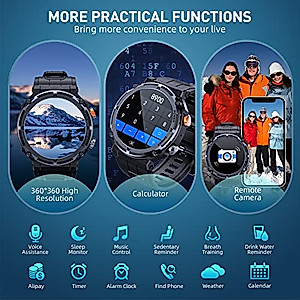 PUREROYI Smart Watch, 5ATM Waterproof Military Smart Watches for Men with Bluetooth Call (Answer/Dial Call), 1.39'' Outdoor Tactical Fitness Tracker Watch with 111 Sports Moeds for Android iOS Phone