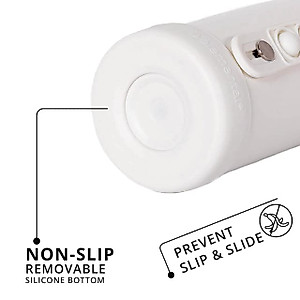 Elemental Iconic Kids Water Bottle with Straw Lid & Charms Strap, Leak-Proof When Closed, Triple Insulated Stainless Steel Reusable Thermos Water Bottle - 14oz, White