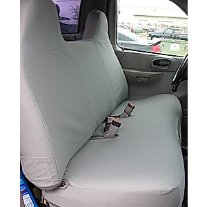 Durafit Seat Covers Made to fit 1999-2007 Ford F150 Seat Covers Exact Fit, Front Solid Bottom, Solid Back Bench with Molded Headrests | Seat Covers for Trucks Ford F150 | Gray Twill Fabric