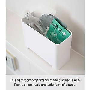 Yamazaki Home Bathroom Storage Organizer Self-Draining Corner Shower Caddy for Shampoo Soap or Cleaning Supplies | ABS Plastic, One Size, White