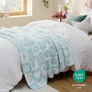 Bedsure Back to School Decorations Throw Blanket - Soft Dorm Room Essentials Gifts for Students Girls and Boys, Fluffy Fuzzy Plush Lightweight Print Pattern Blanket for Couch Sofa Bed (50" x 60")