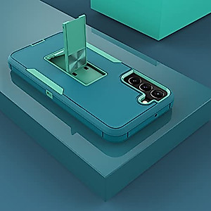 wulibox Professional Design for Samsung Galaxy S22 Plus Case with Stand, Shockproof Drop Protection, Fit for Magnetic Car Mount, Upgrade Hard PC&Premium Soft TPU Kickstand for Women (Lake Blue)