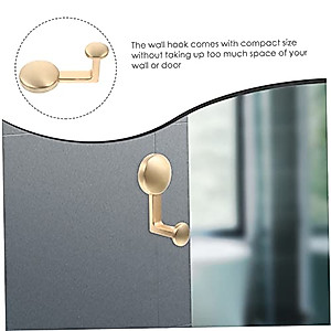 Cabilock 2pcs Double Round Coat Hook Stick on Hooks Heavy Duty s Hooks Door Robe Hanger Door Hooks cast Iron Hooks Stick on Wall Hooks Metal Wall Hooks Office Key Holder Zinc Alloy Curtain