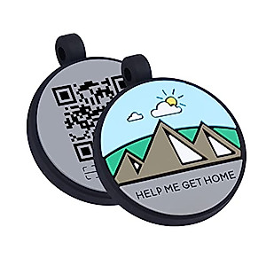 THELUCKYTAG Upgraded Personalized Dog Tags Engraved with 3D QR Code for Dogs Cat Collar - Silicone Silent Pet Tag - Create Online Profile No APP Requirement (Green-Mountain)