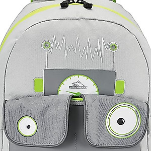 High Sierra Chiqui Backpack Travel Bag with Padded Tablet Sleeve, Accessory Pocket and Reflective Straps, Robot (Gray/Lime Green)