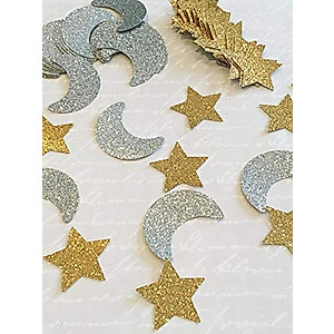 Gold Silver Twinkle Twinkle Little Star Birthday /Baby Shower Decorations Moon and Star Garland Decorations Outer Space Birthday Party Decorations Honey Moon Wedding Engagement